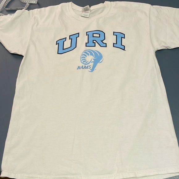 Gildan | Shirts | Mens Tshirt White Blue Sz Large Gildan Uri Rams ...